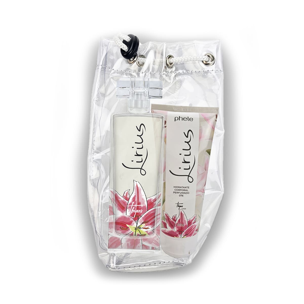 Kit Lirius: Perfume 55ml + Hidratante 200g + Necessaire - Kosmetic
