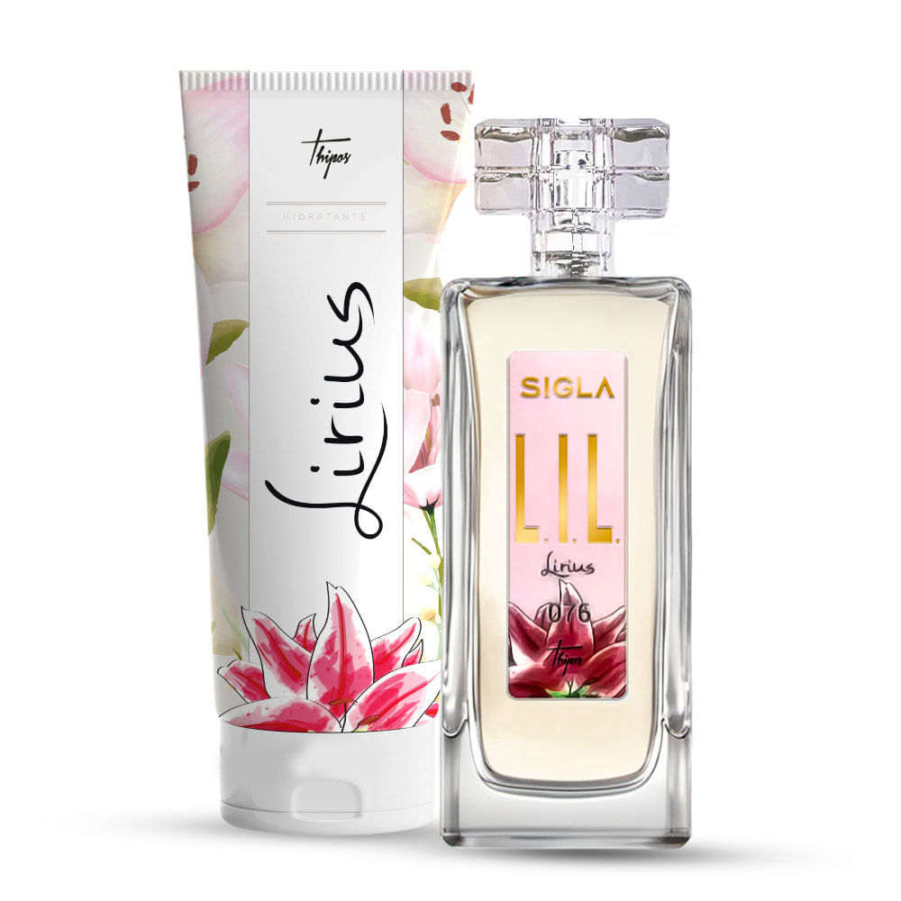 Kit Lirius: Perfume 55ml + Hidratante 200g + Necessaire - Kosmetic